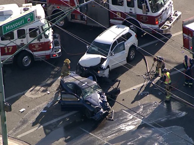 FD: 3 people hospitalized after 2-car crash in Phoenix - ABC15 Arizona
