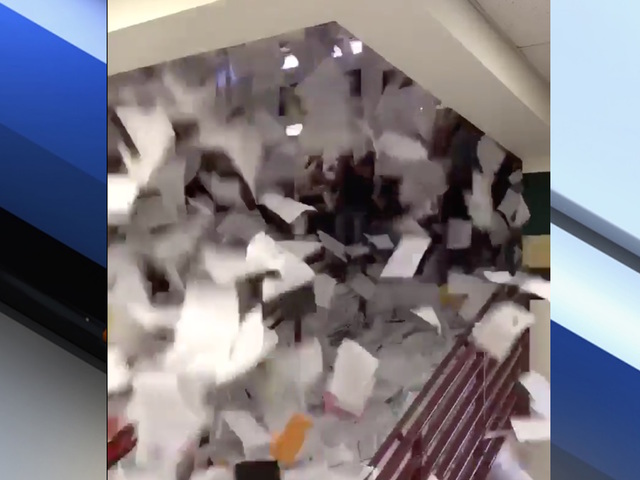 Basha High School end of year paper toss video goes viral - ABC15 Arizona