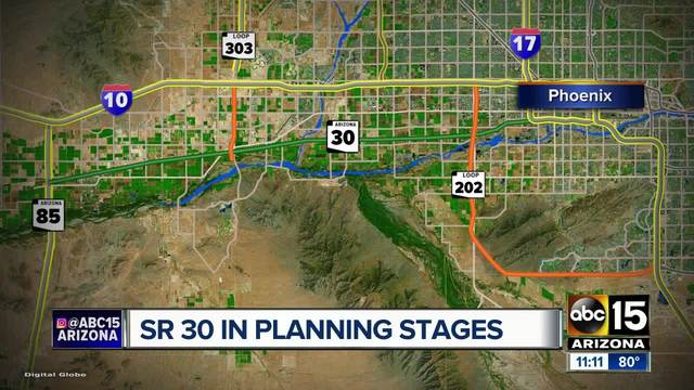New proposed Valley freeway, State Route 30, named 'Tres Rios' - ABC15 ...