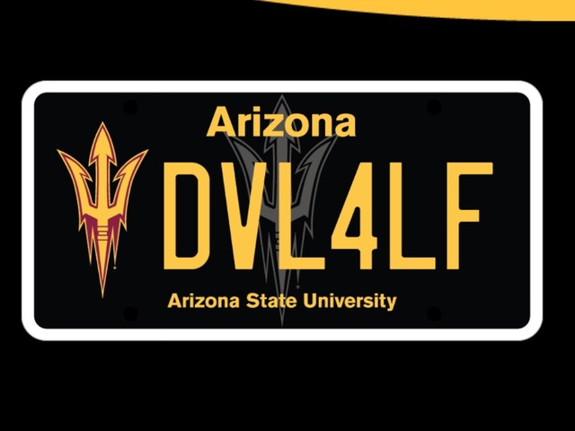 Arizona State unveils new customizable pitchfork license plate - ABC15 ...
