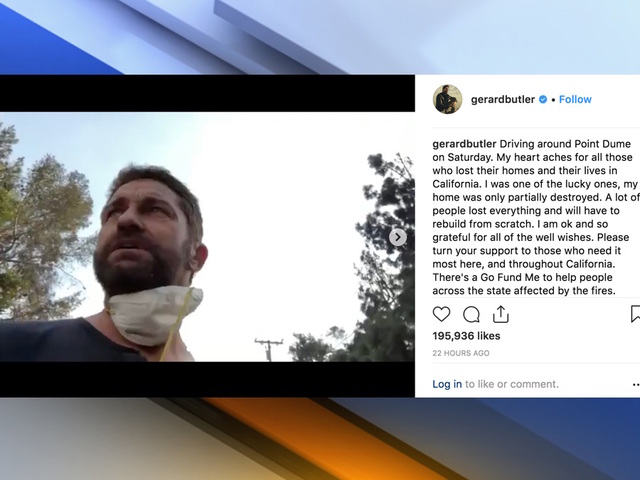 Gerard Butler gets emotional in burned down California neighborhood ...