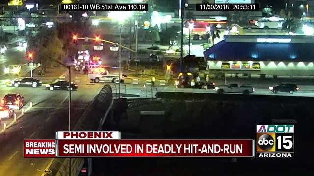 Man struck, killed by semi-truck in West Phoenix hit-and-run - ABC15 ...
